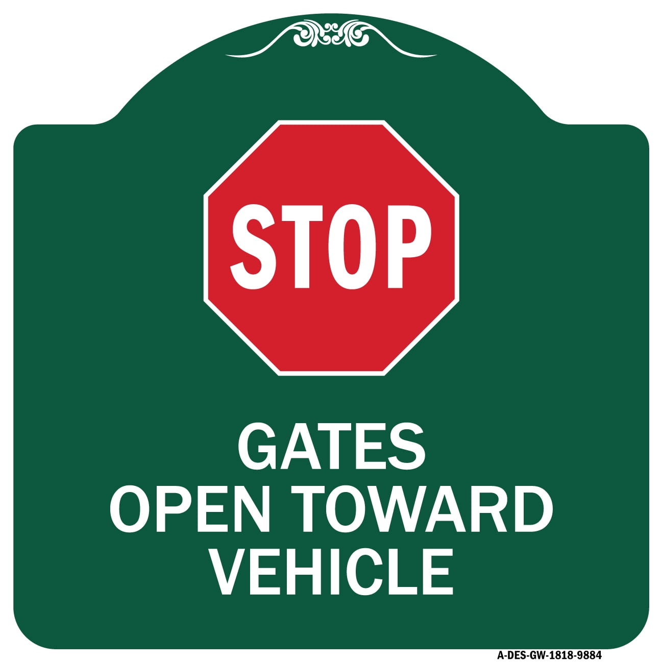 SignMission Designer Series Sign - Stop Gates Open Toward Vehicle ...