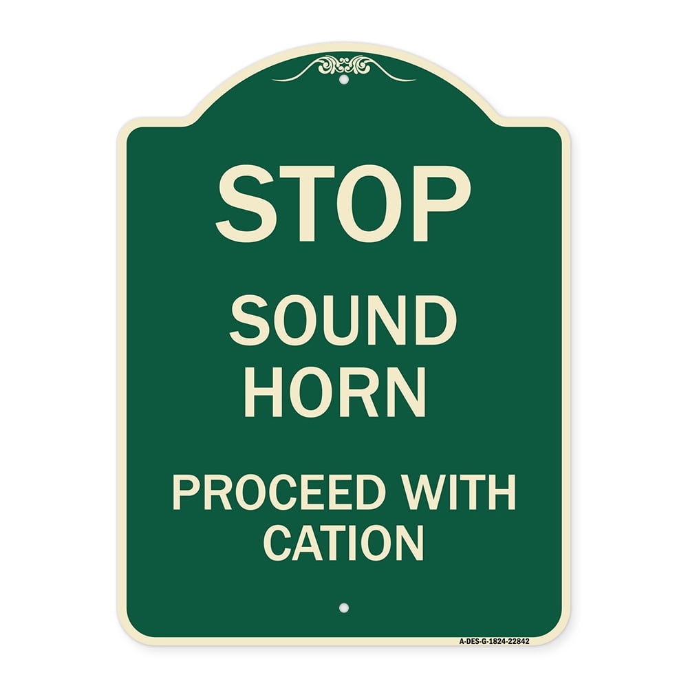 SignMission Designer Series Sign - Stop Sound Horn Before Proceeding ...
