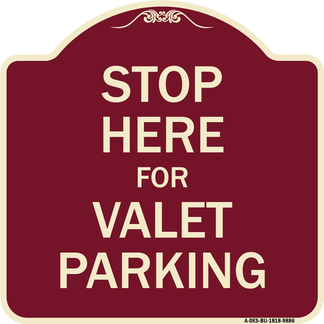 SignMission Designer Series Sign - Stop Here For Valet Parking ...