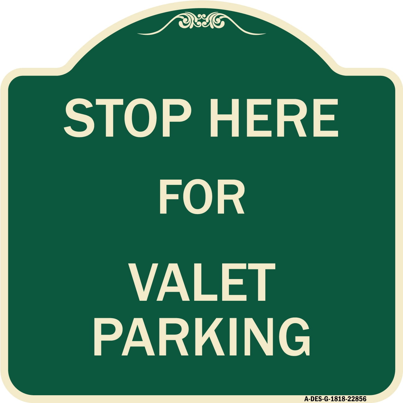 SignMission Designer Series Sign - Stop Here - for Valet Parking ...