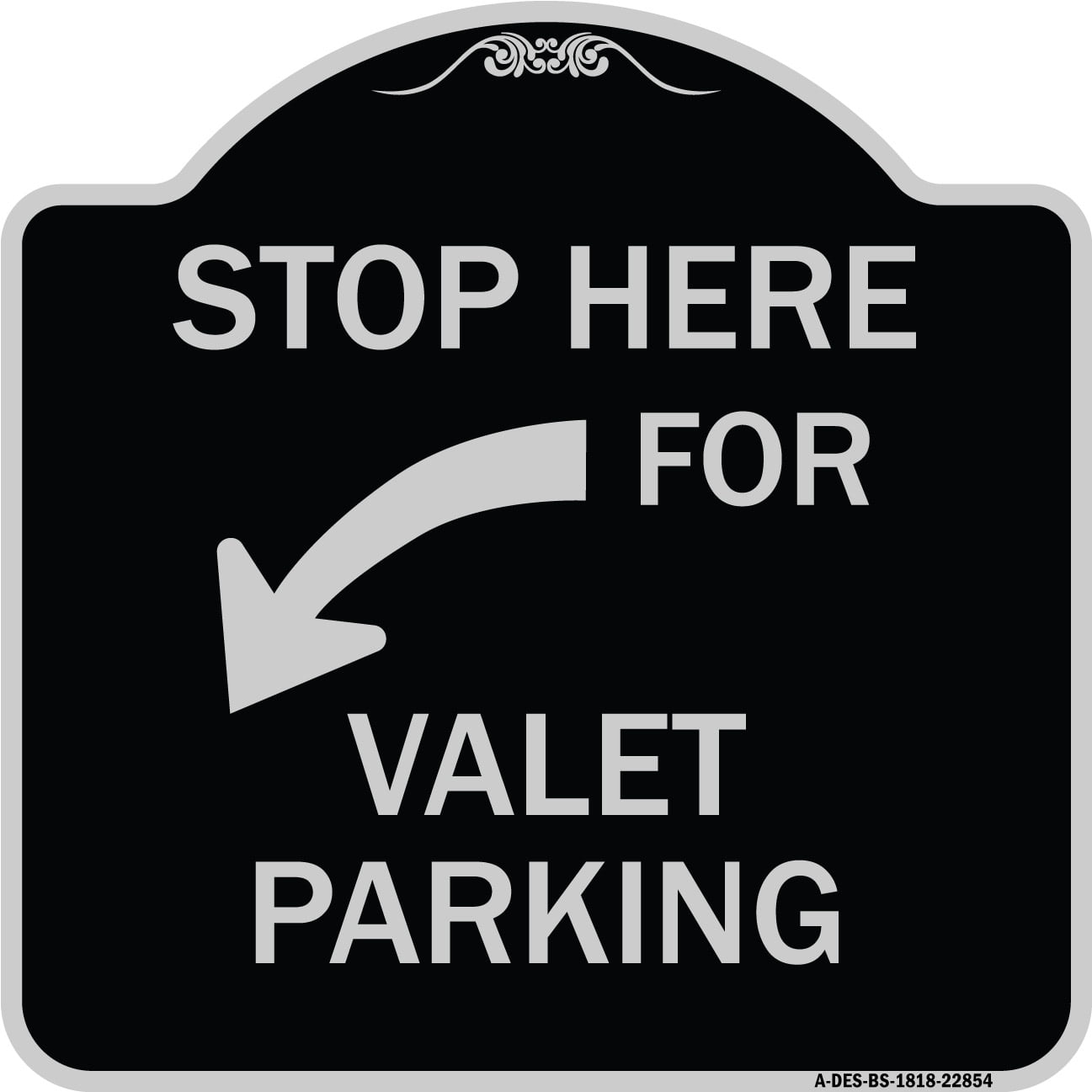 SignMission Designer Series Sign - Stop Here for Valet Parking (Left ...