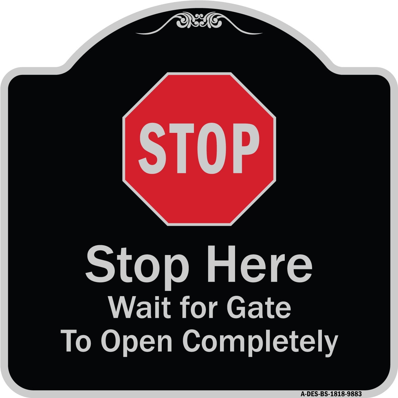 SignMission Designer Series Sign - Stop, Wait For Gate To Open ...