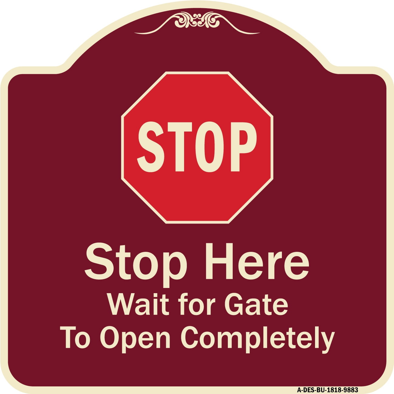SignMission Designer Series Sign - Stop, Wait For Gate To Open ...
