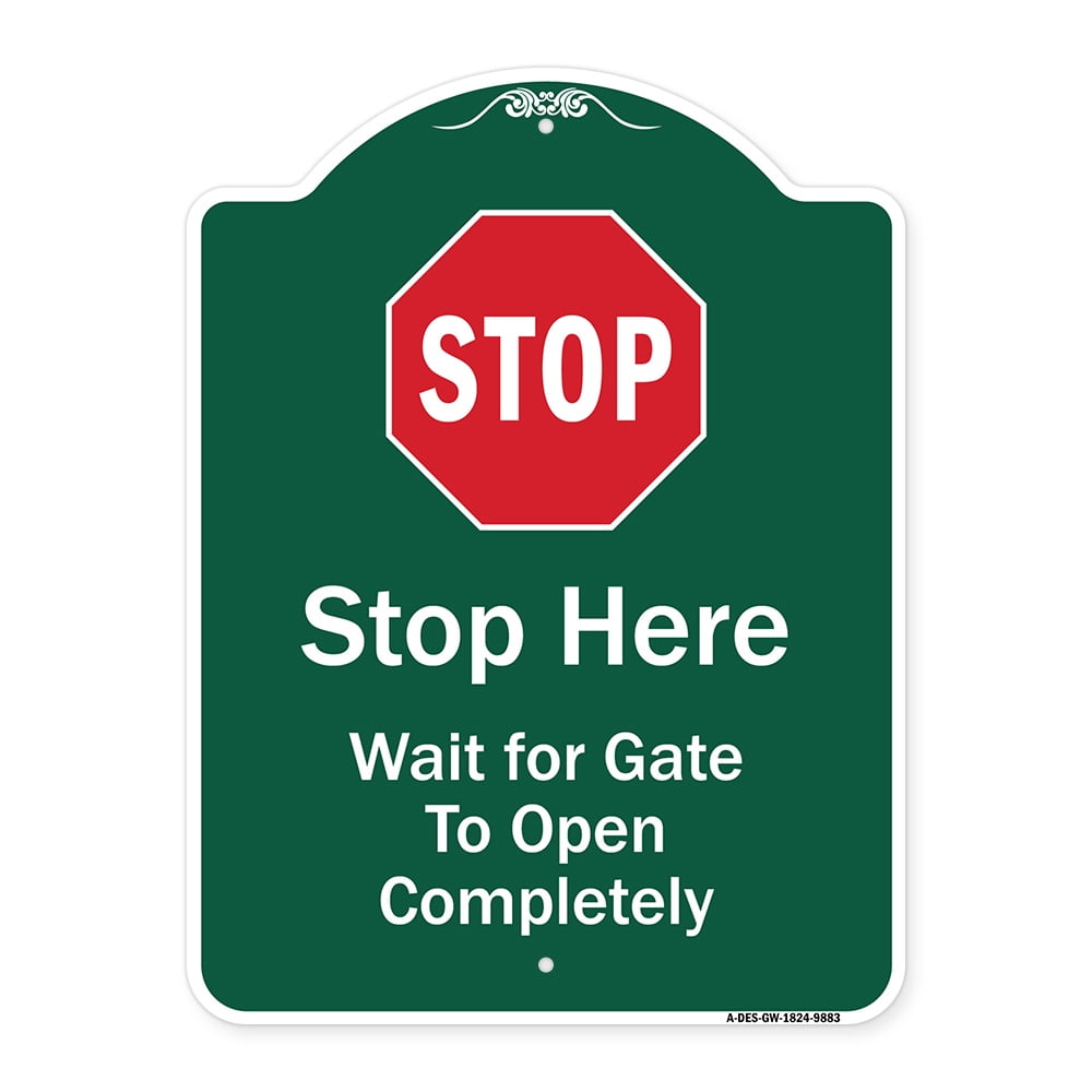 SignMission Designer Series Sign - Stop Wait For Gate To Open ...