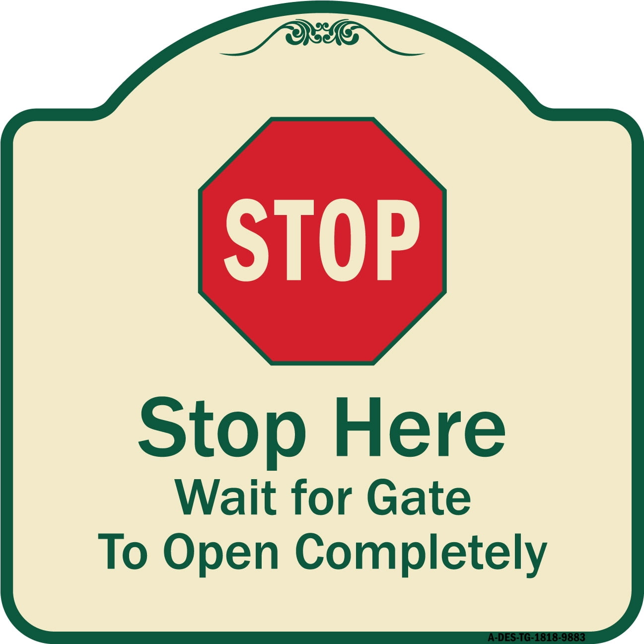 SignMission Designer Series Sign - Stop, Wait For Gate To Open ...