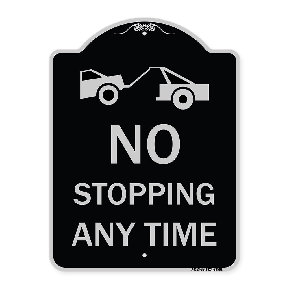 SignMission Designer Series Sign - No Stopping Anytime with Tow Away ...