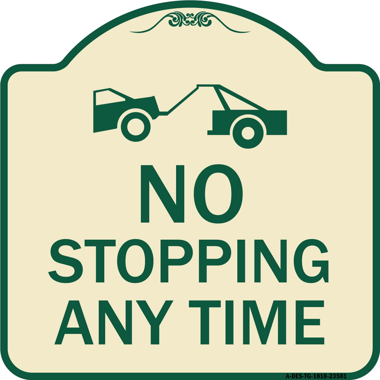 SignMission Designer Series Sign - No Stopping Anytime with Tow Away ...
