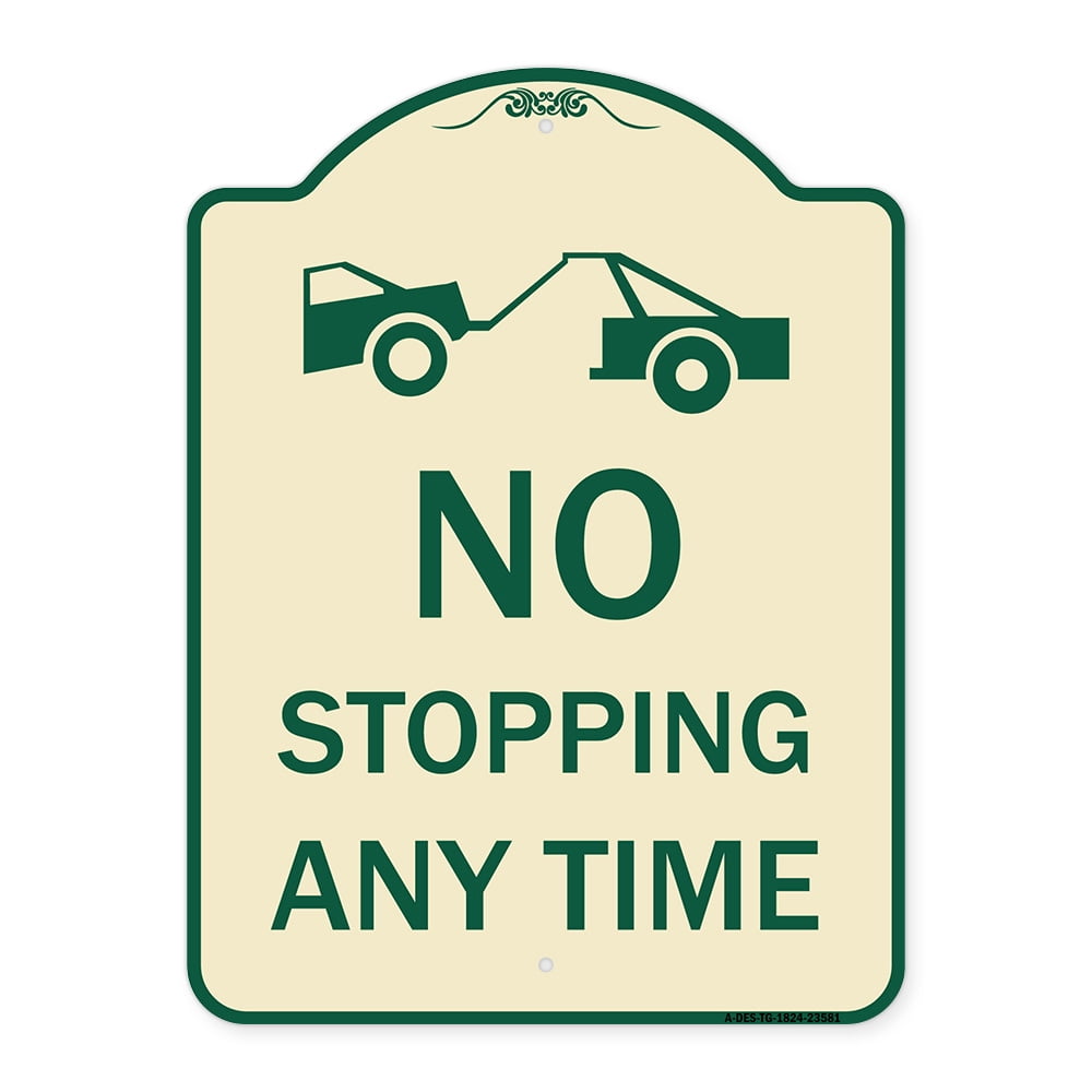 SignMission Designer Series Sign - No Stopping Anytime with Tow Away ...