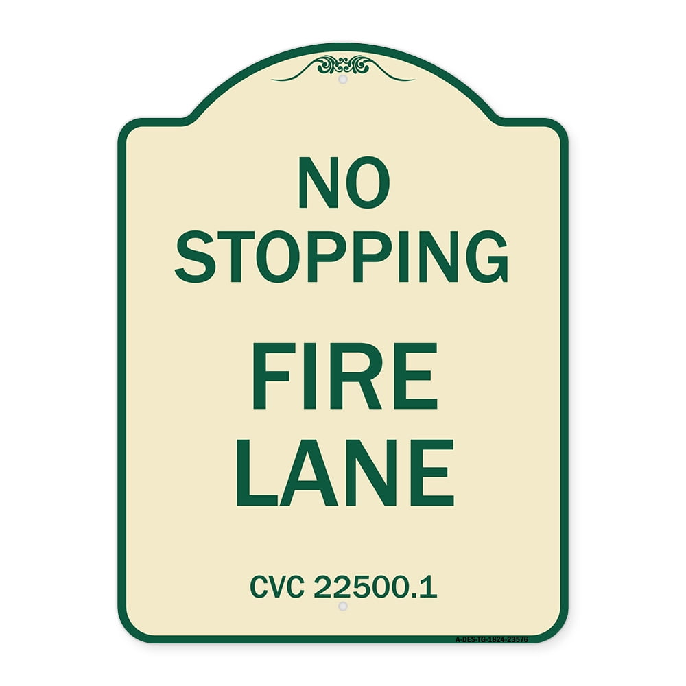 SignMission Designer Series Sign - No Stopping Fire Lane - Refer to CVC ...