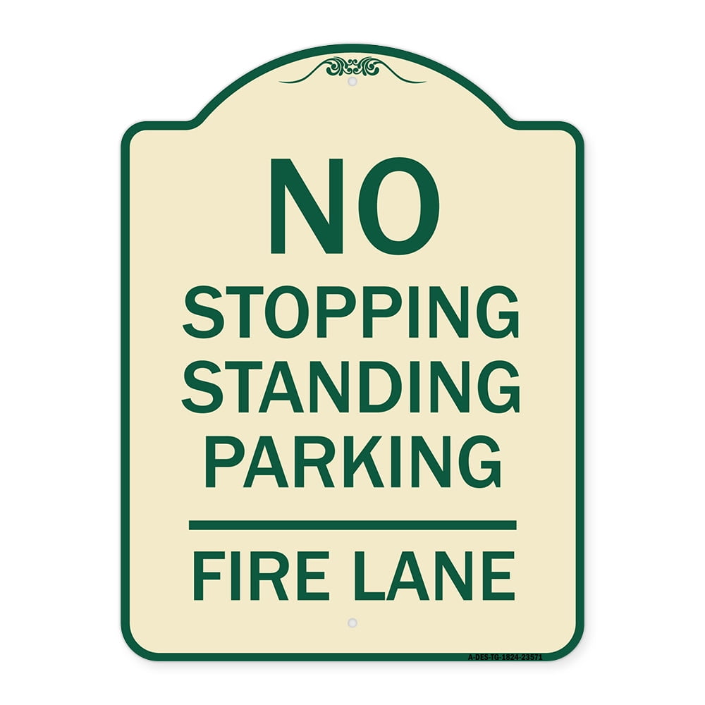 SignMission Designer Series Sign - No Stopping Standing Parking - Fire ...