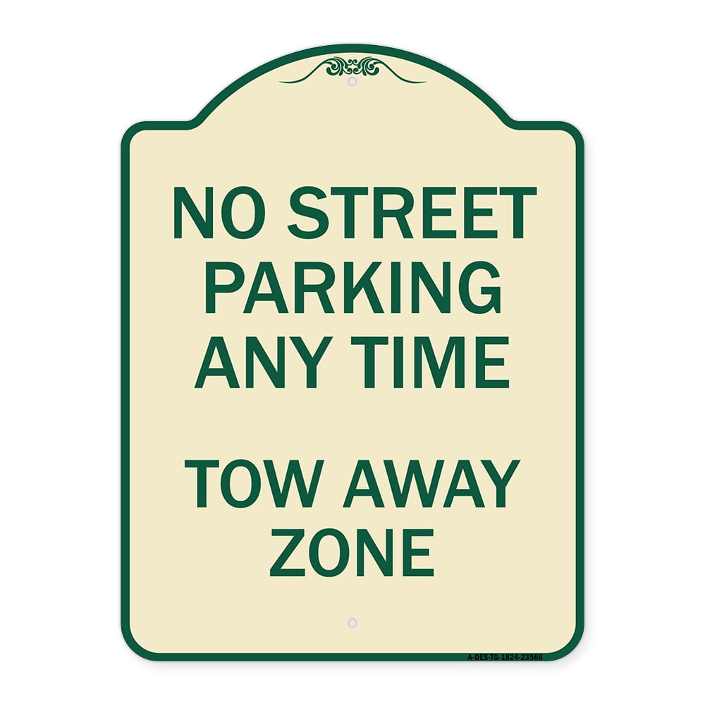 SignMission Designer Series Sign - No Street Parking Anytime Tow Away ...
