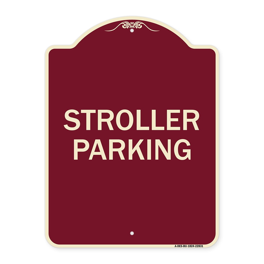 SignMission Designer Series Sign - Stroller Parking | Burgundy 18" x 24 ...