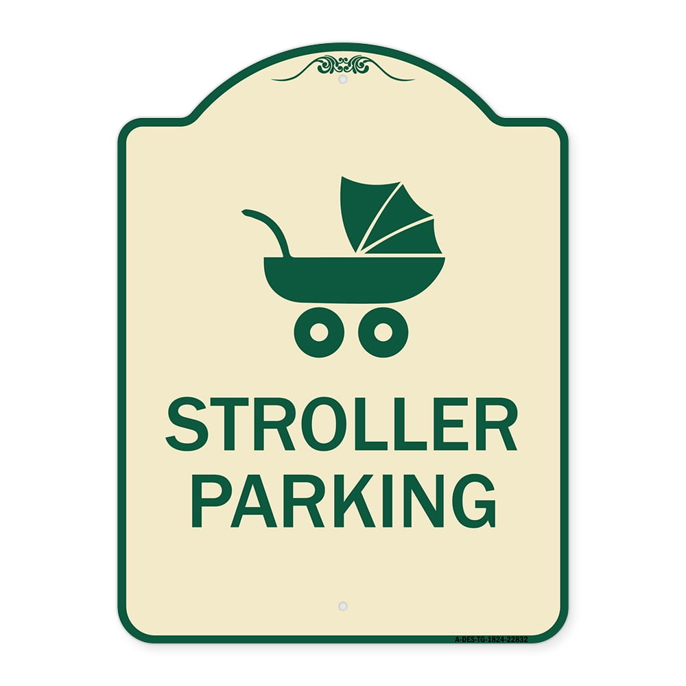 SignMission Designer Series Sign - Stroller Parking (With Graphic ...
