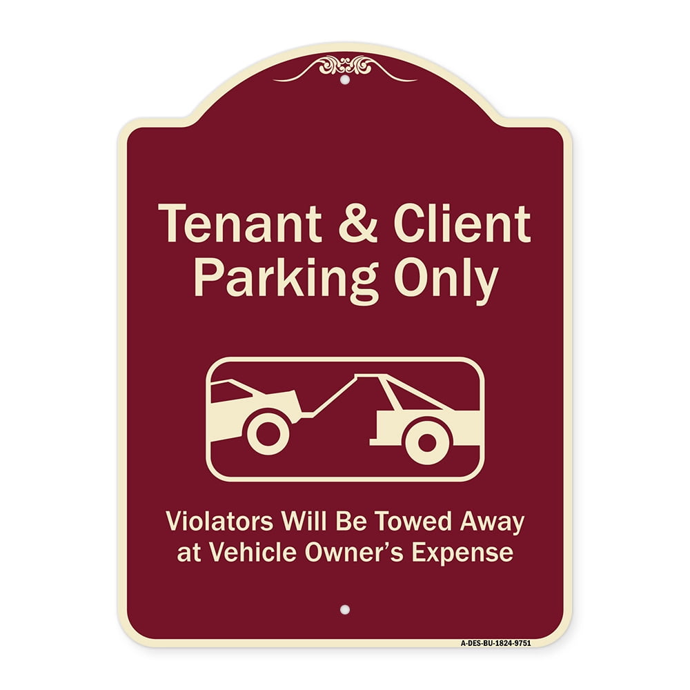 SignMission Designer Series Sign - Tenant And Client Parking Only ...