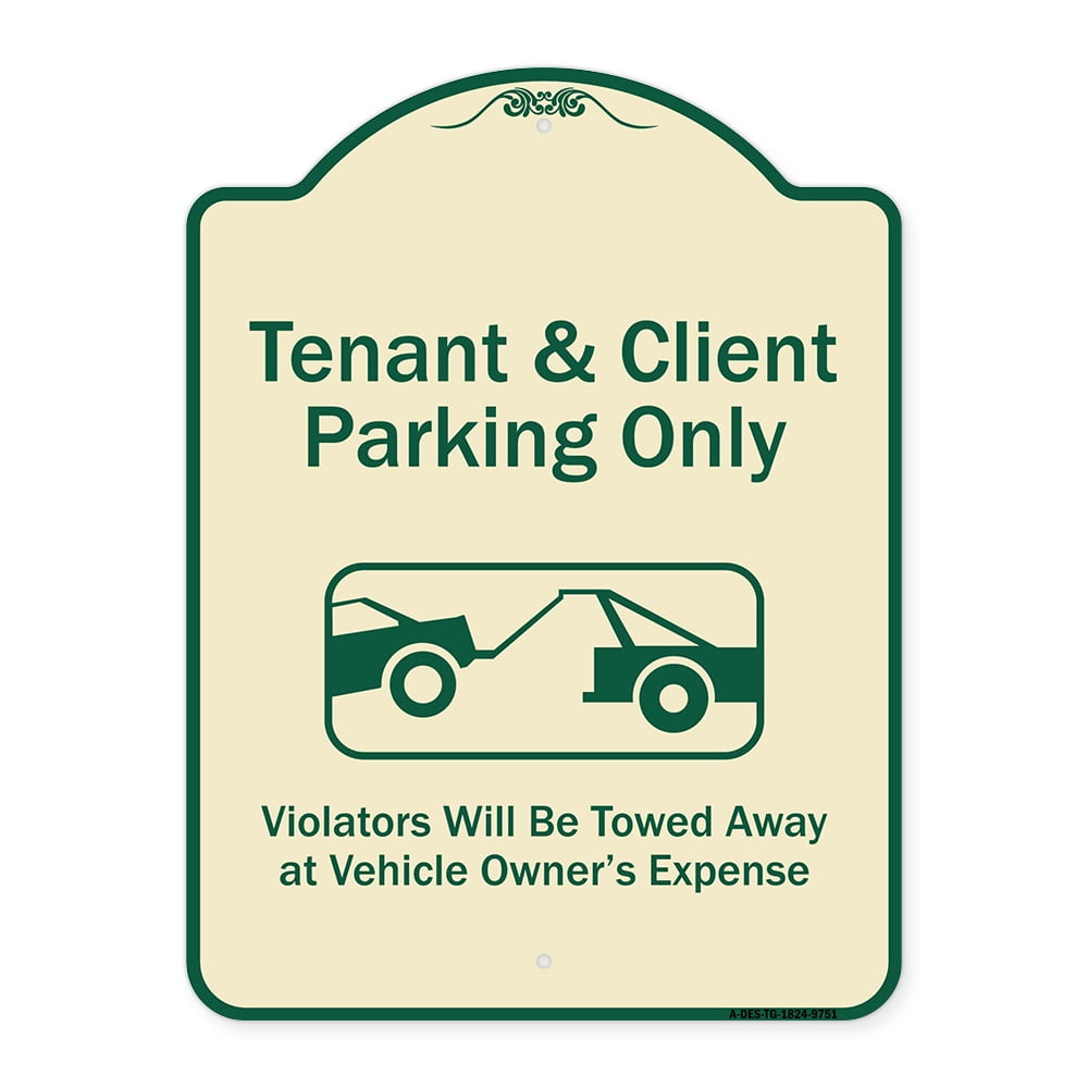 SignMission Designer Series Sign - Tenant And Client Parking Only ...