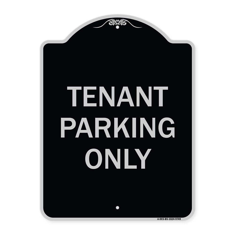 SignMission Designer Series Sign - Tenant Parking Only | Black & Silver ...