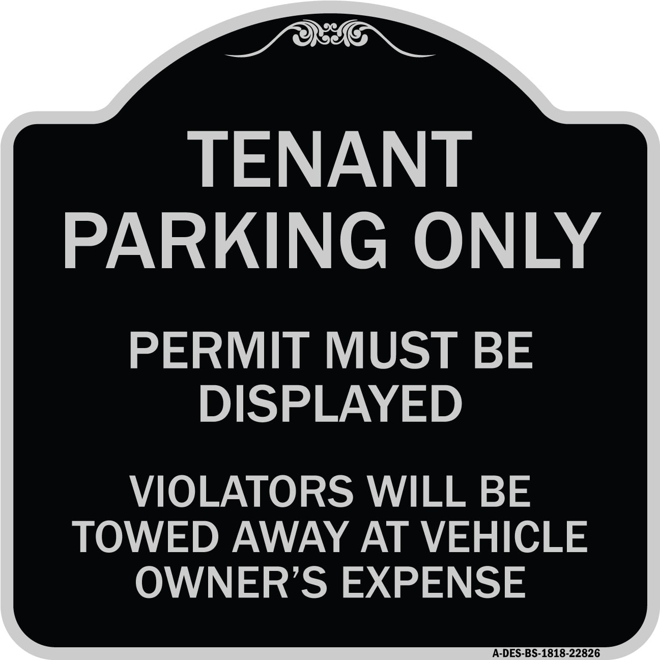 SignMission Designer Series Sign - Tenant Parking Only Display Permit ...