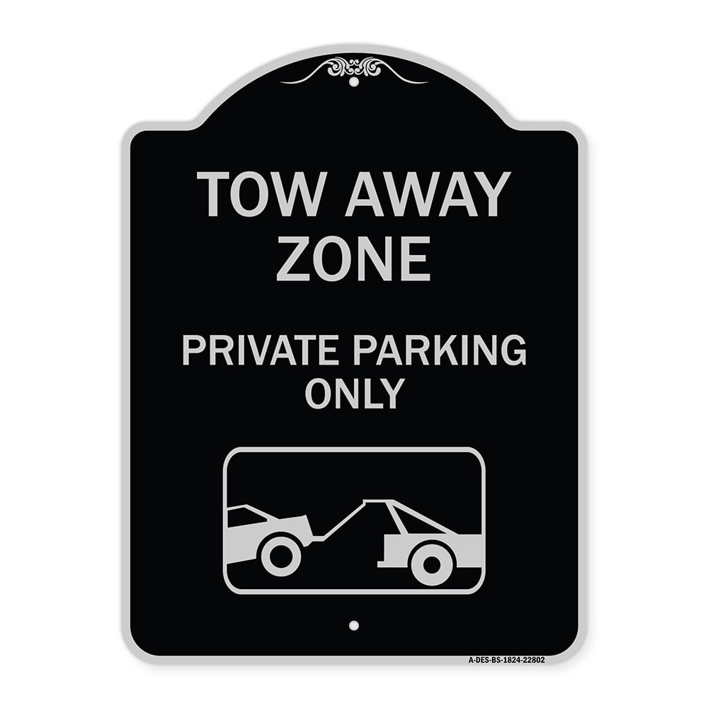 SignMission Designer Series Sign - Tow Away Zone - Private Parking Only ...