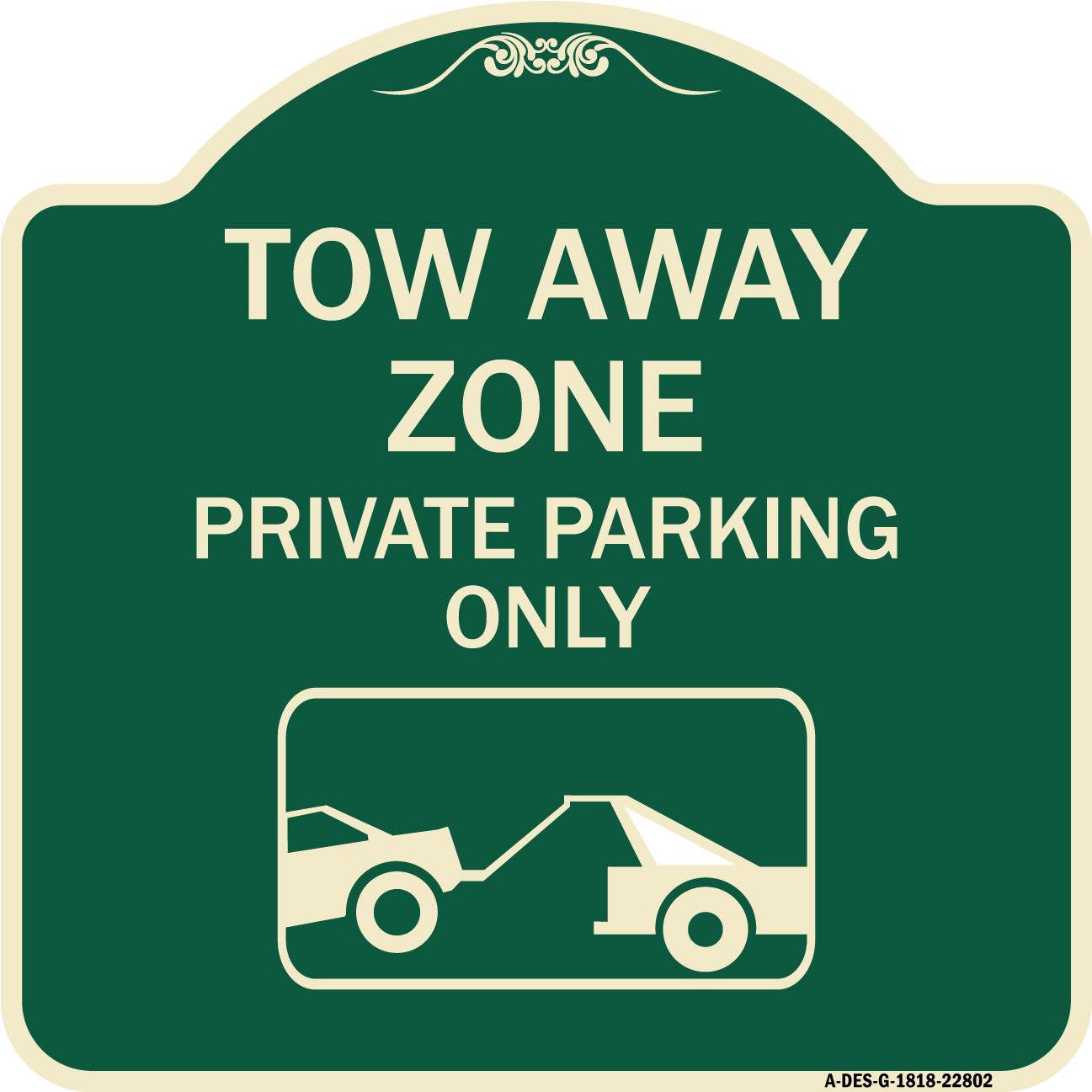 SignMission Designer Series Sign - Tow Away Zone - Private Parking Only ...
