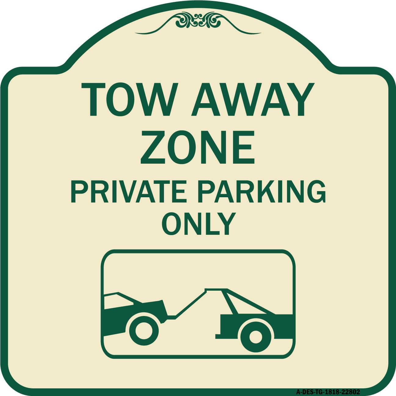 SignMission Designer Series Sign - Tow Away Zone - Private Parking Only ...