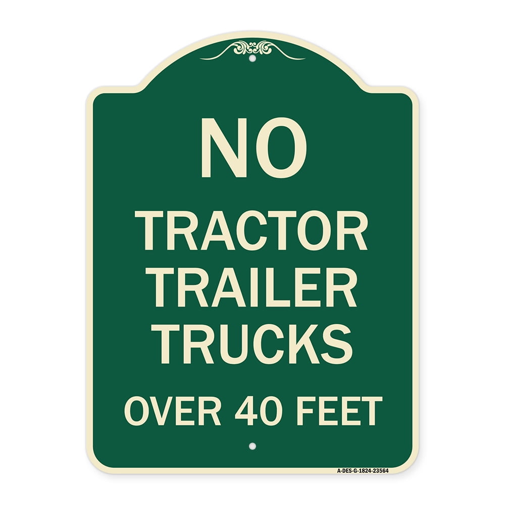 SignMission Designer Series Sign - No Tractor Trailer Trucks Over 40 ...