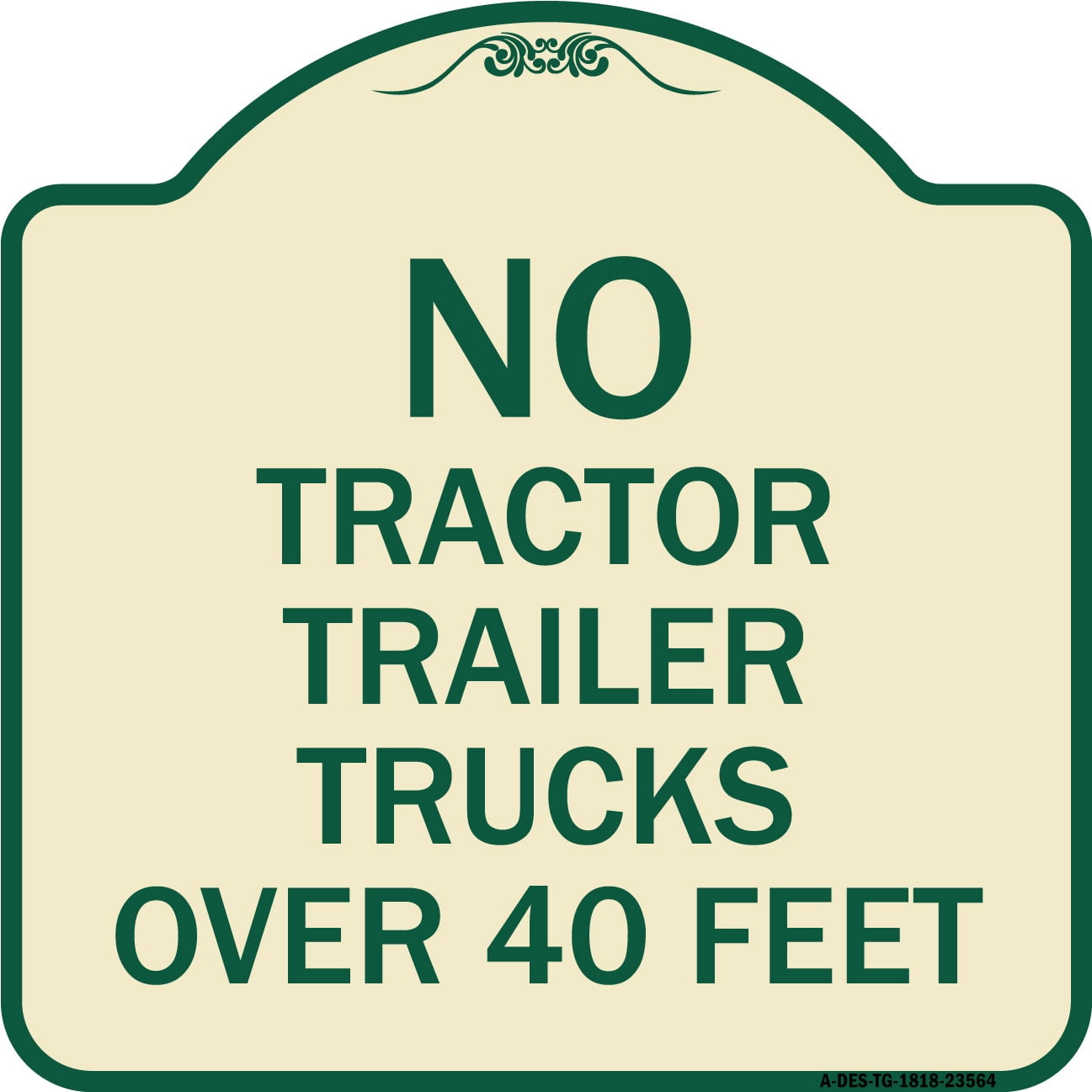 SignMission Designer Series Sign - No Tractor Trailer Trucks Over 40 ...
