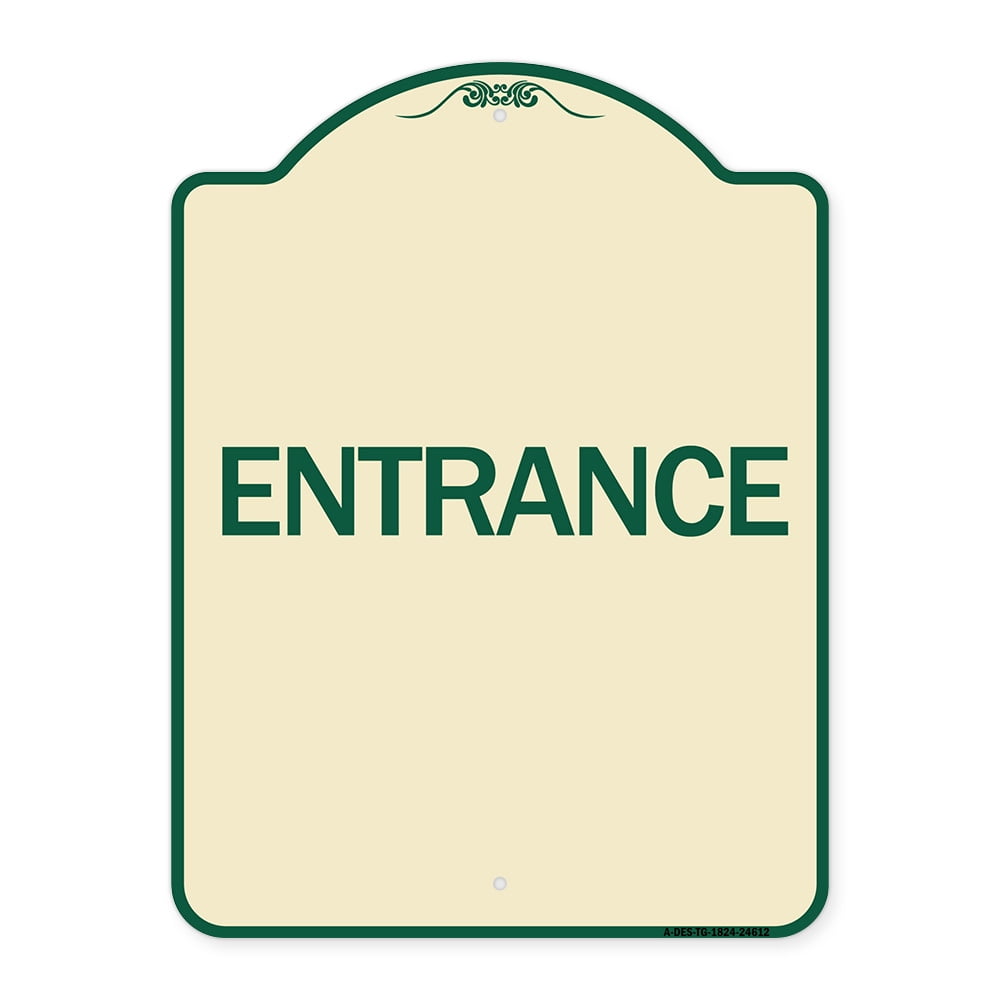 SignMission Designer Series Sign - Traffic Entrance Sign Entrance | Tan ...