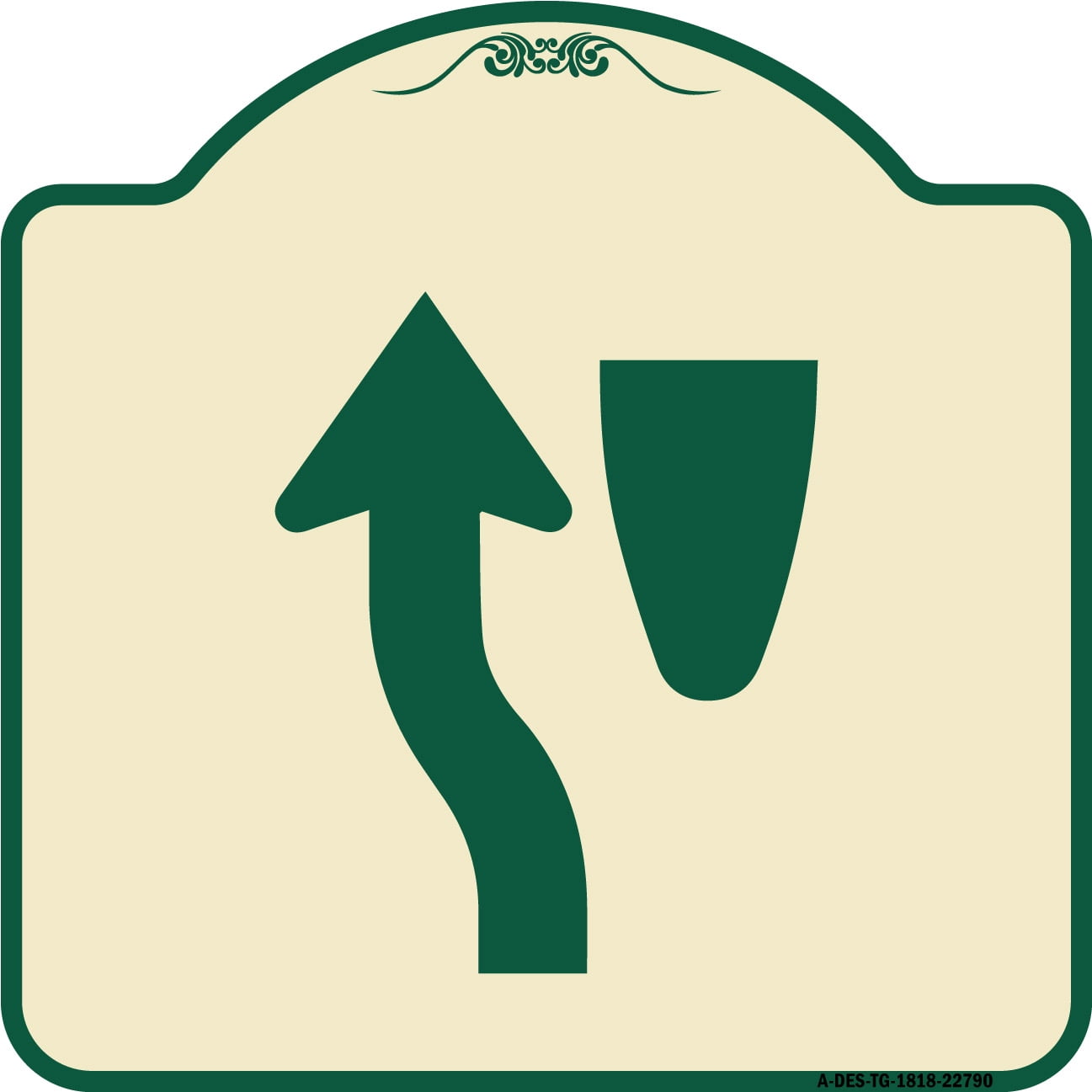 SignMission Designer Series Sign - Traffic Sign Keep Left Symbol | Tan ...