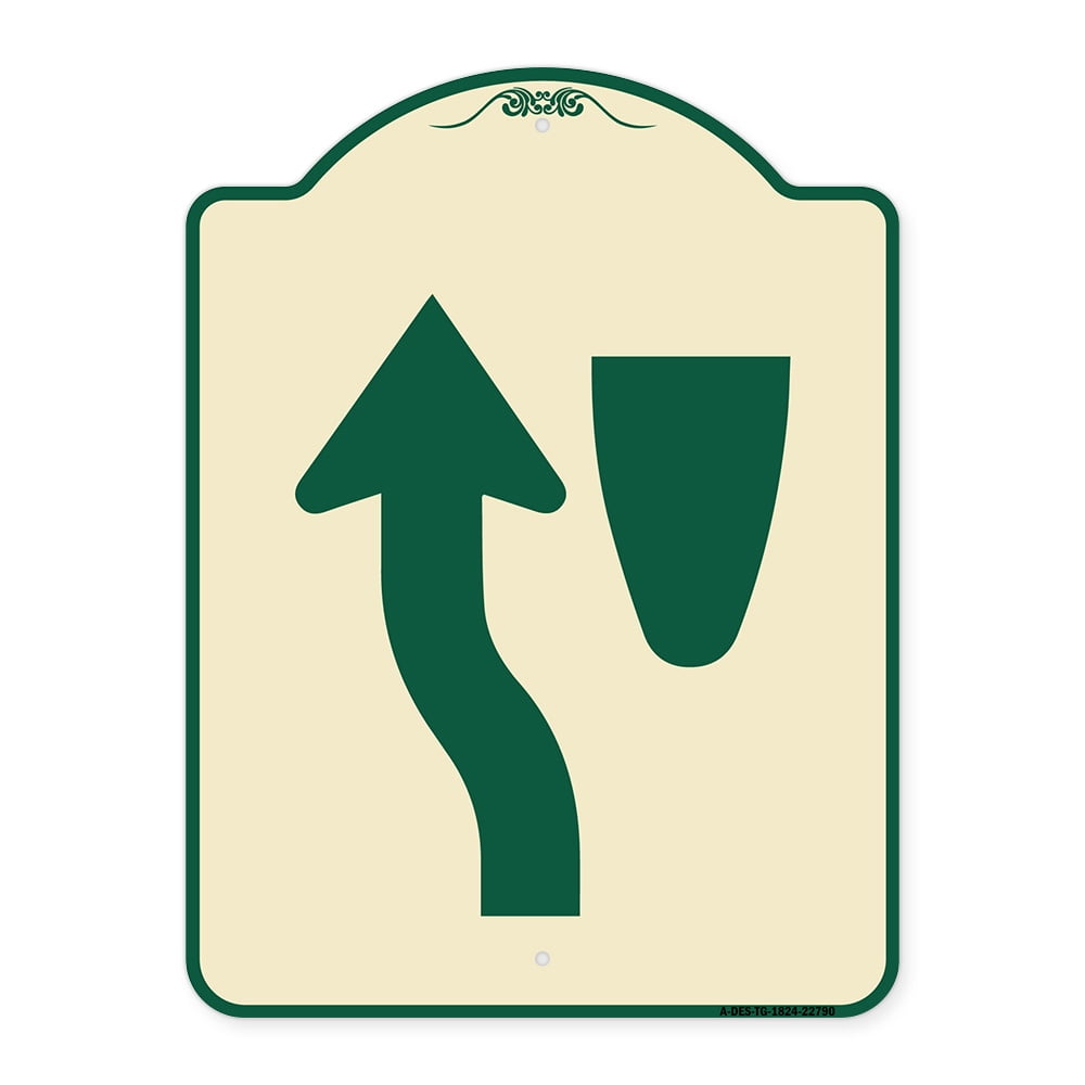 SignMission Designer Series Sign - Traffic Sign Keep Left Symbol | Tan ...
