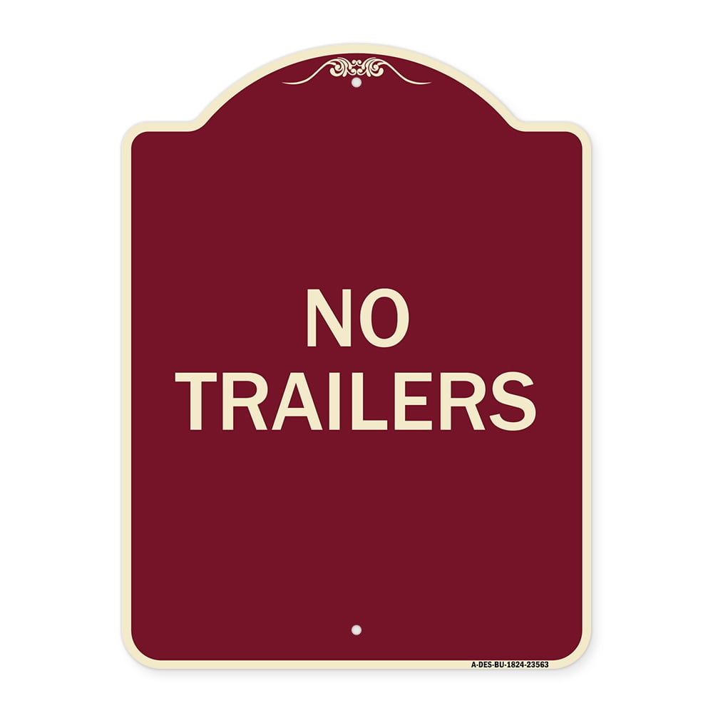 SignMission Designer Series Sign - No Trailers | Burgundy 18" x 24 ...