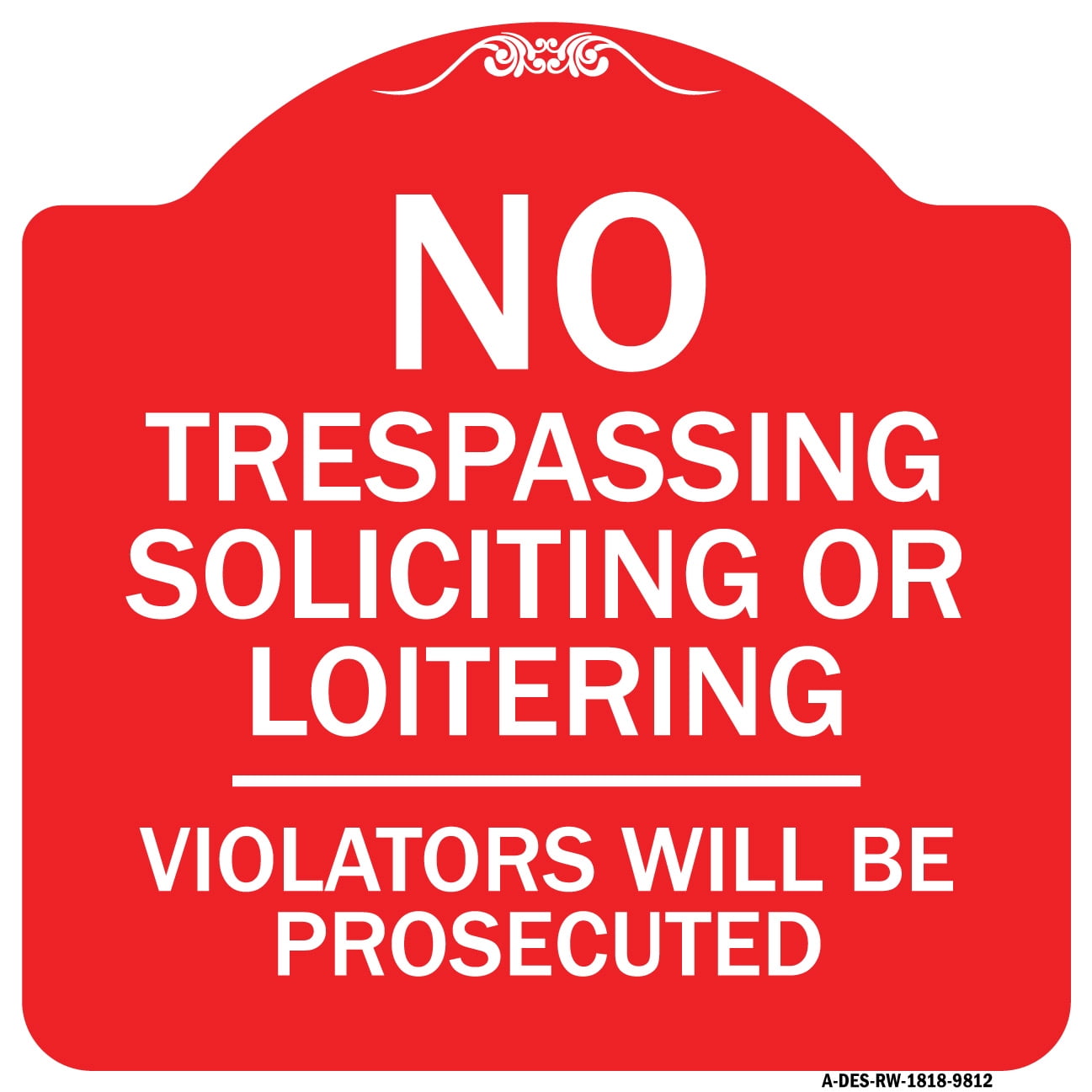 SignMission Designer Series Sign - No Trespassing Soliciting Or ...