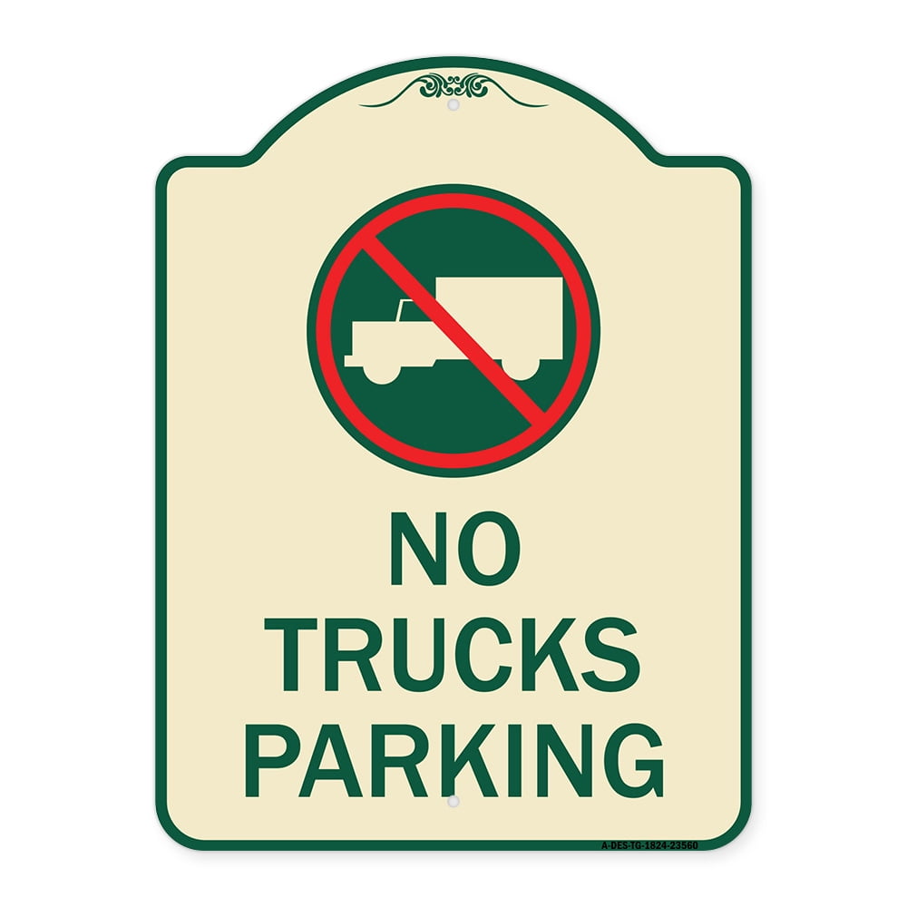 SignMission Designer Series Sign - No Truck Sign No Truck Parking (With ...