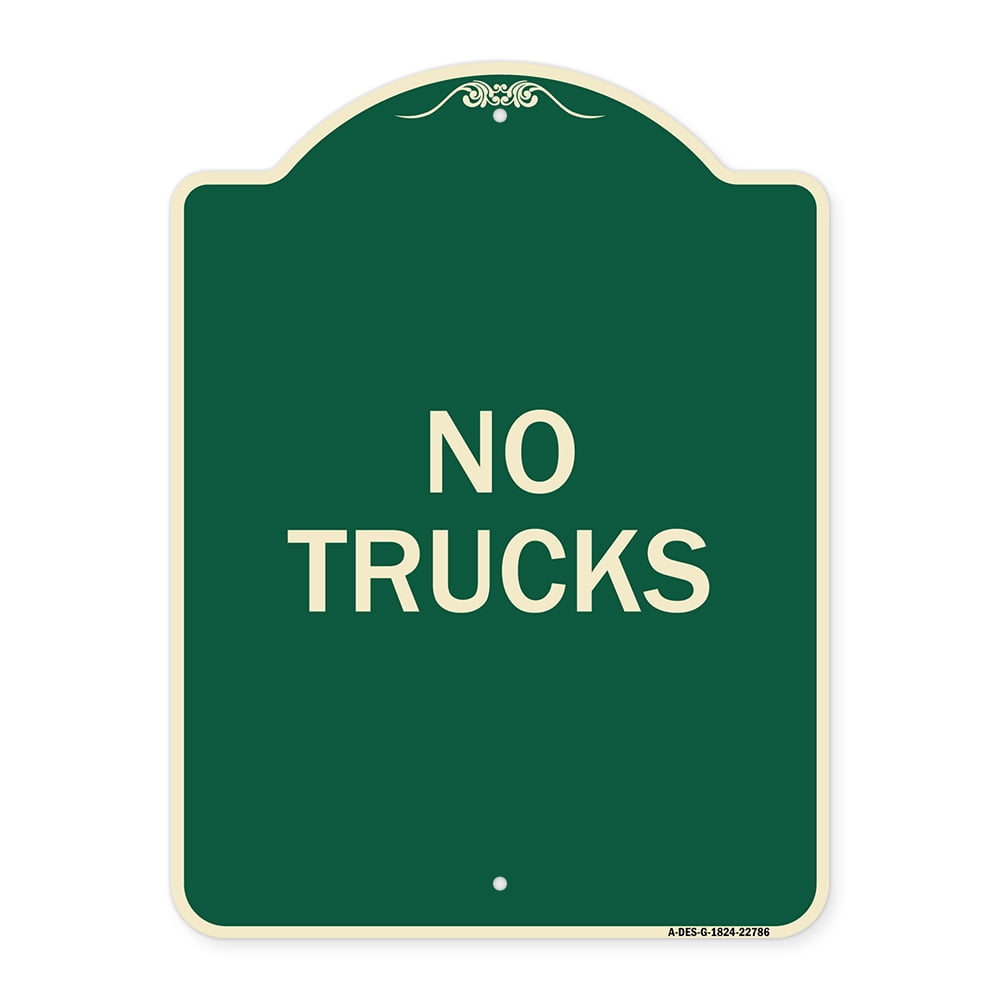 SignMission Designer Series Sign - Truck Sign No Trucks | Green & Tan ...