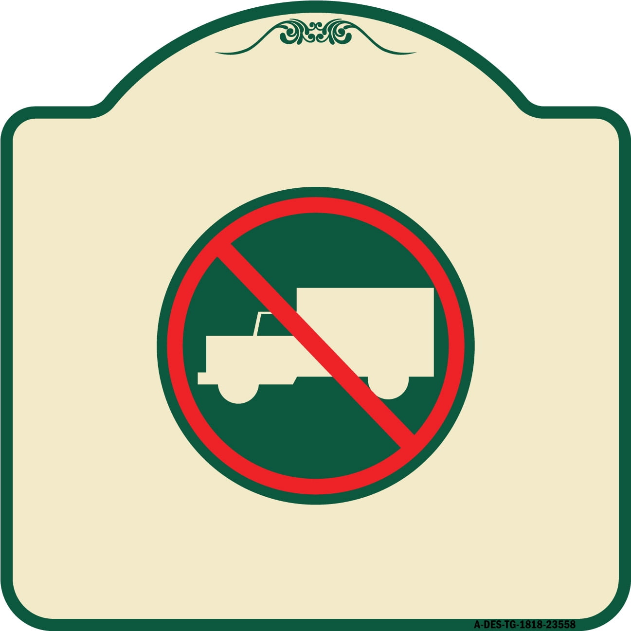 SignMission Designer Series Sign - No Truck Symbol | Tan & Green 18" X ...