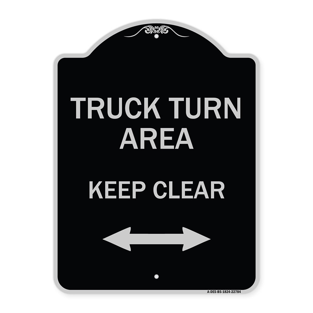 SignMission Designer Series Sign - Truck Turn Area Keep Clear (With ...
