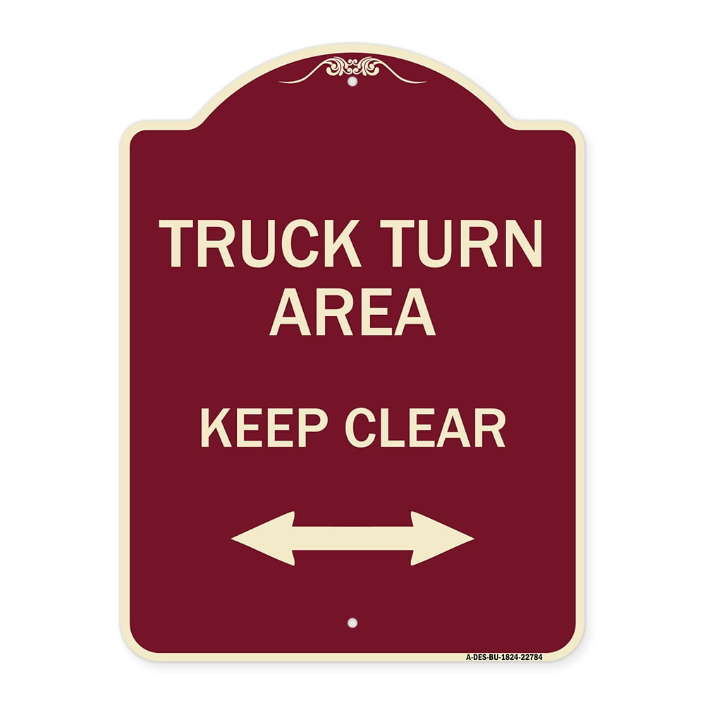 SignMission Designer Series Sign - Truck Turn Area Keep Clear (With ...