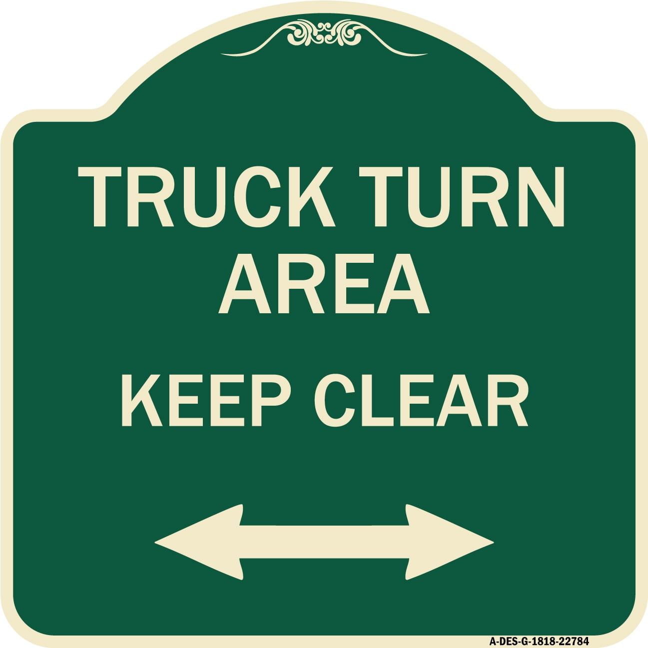SignMission Designer Series Sign - Truck Turn Area Keep Clear (With ...