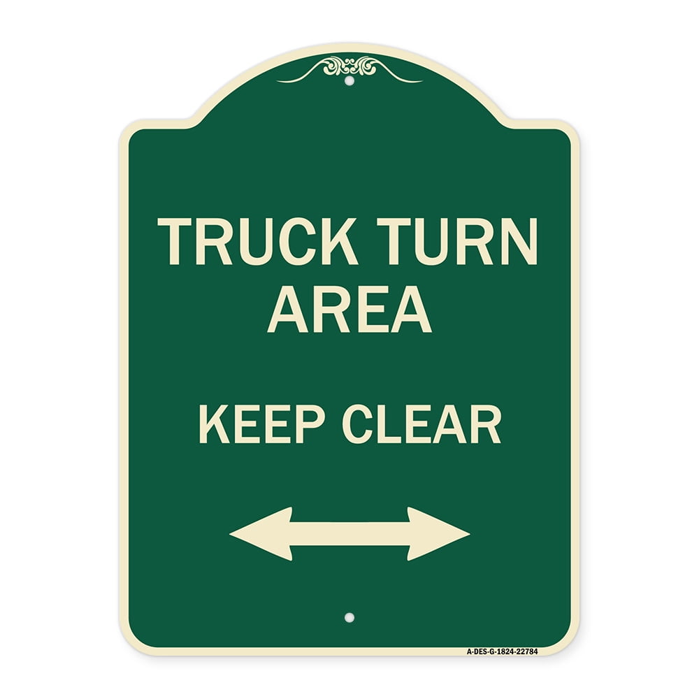 SignMission Designer Series Sign - Truck Turn Area Keep Clear (With ...