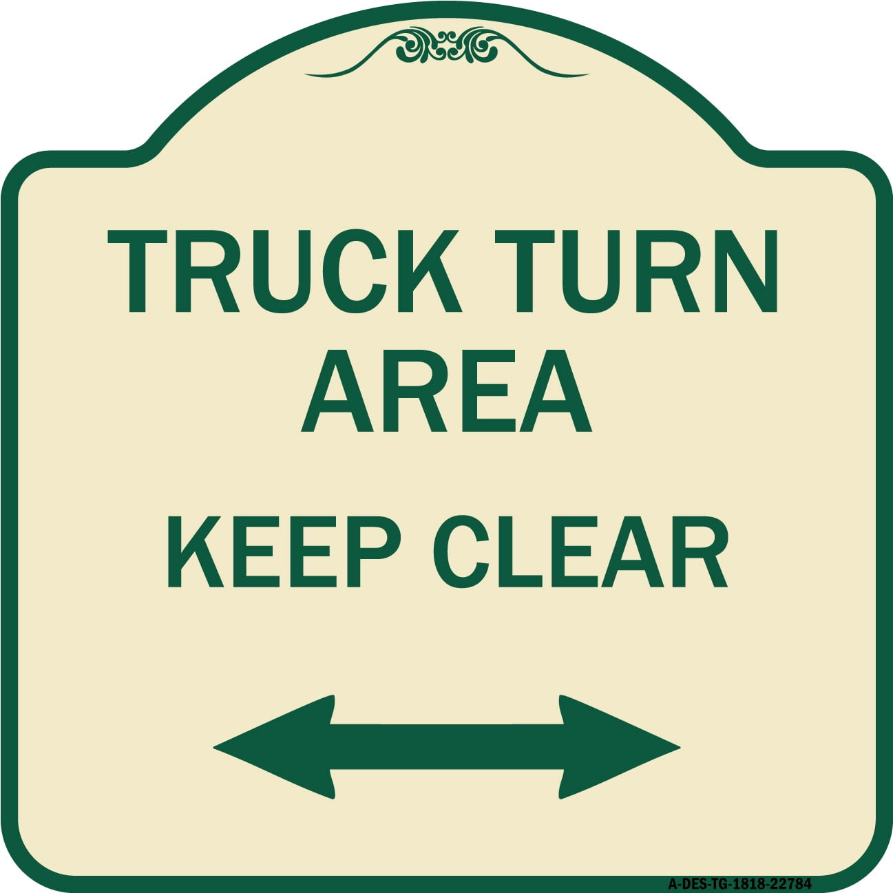 SignMission Designer Series Sign - Truck Turn Area Keep Clear (With ...