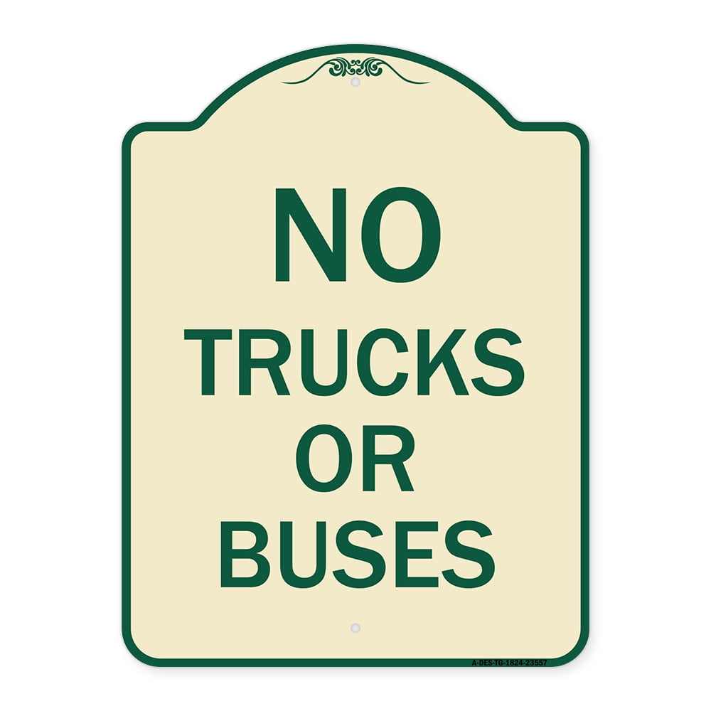 SignMission Designer Series Sign - No Trucks or Buses | Tan & Green 18 ...