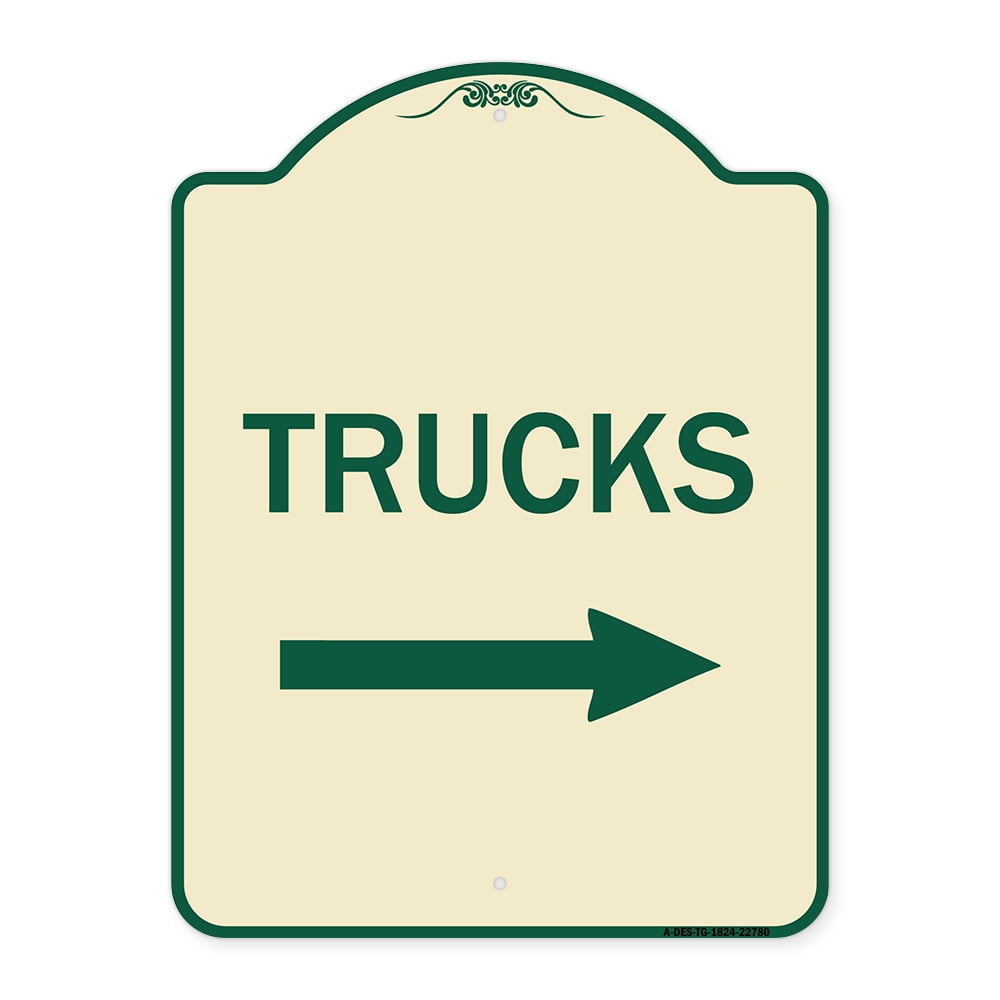 SignMission Designer Series Sign - Trucks Sign Trucks (With Right Arrow ...