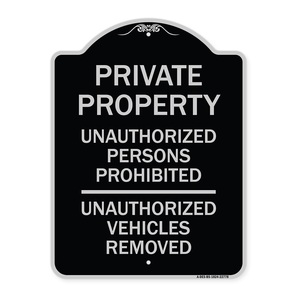 SignMission Designer Series Sign - Unauthorized Persons Prohibited ...