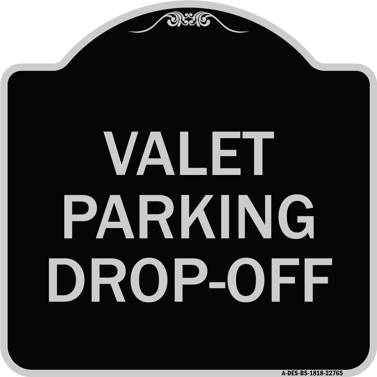 SignMission Designer Series Sign - Valet Parking Drop-Off | Black ...