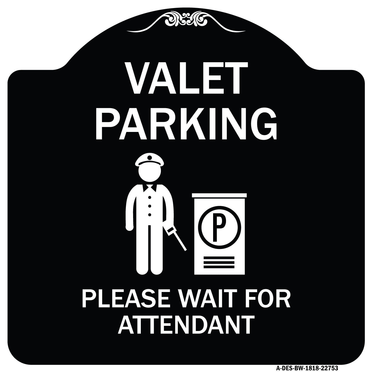 SignMission Designer Series Sign - Valet Parking Please Wait for ...