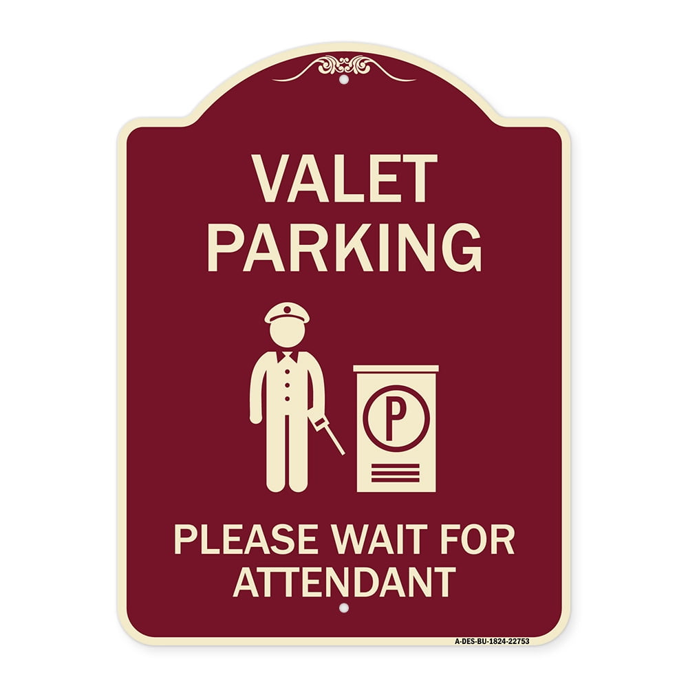 SignMission Designer Series Sign - Valet Parking Please Wait for ...