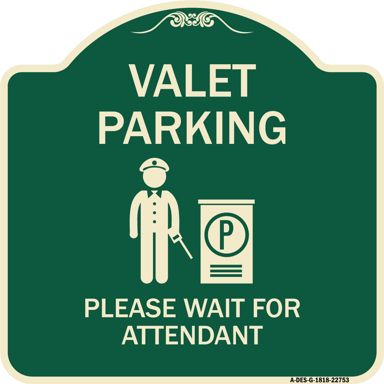SignMission Designer Series Sign - Valet Parking Please Wait for ...
