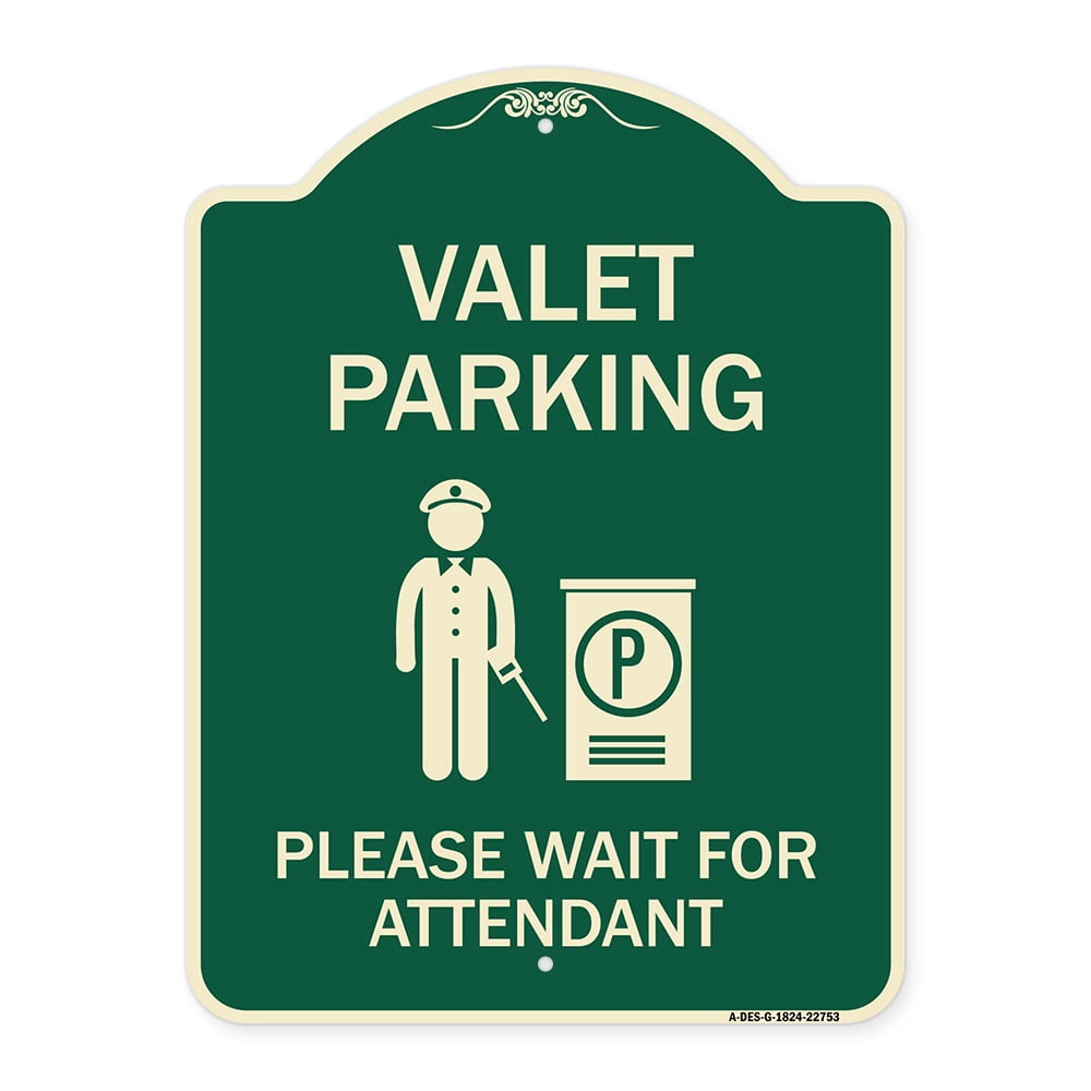 SignMission Designer Series Sign - Valet Parking Please Wait for ...