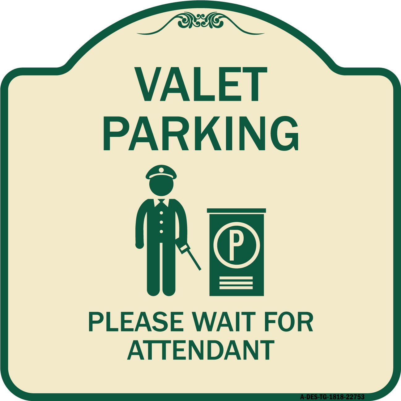 SignMission Designer Series Sign - Valet Parking Please Wait for ...