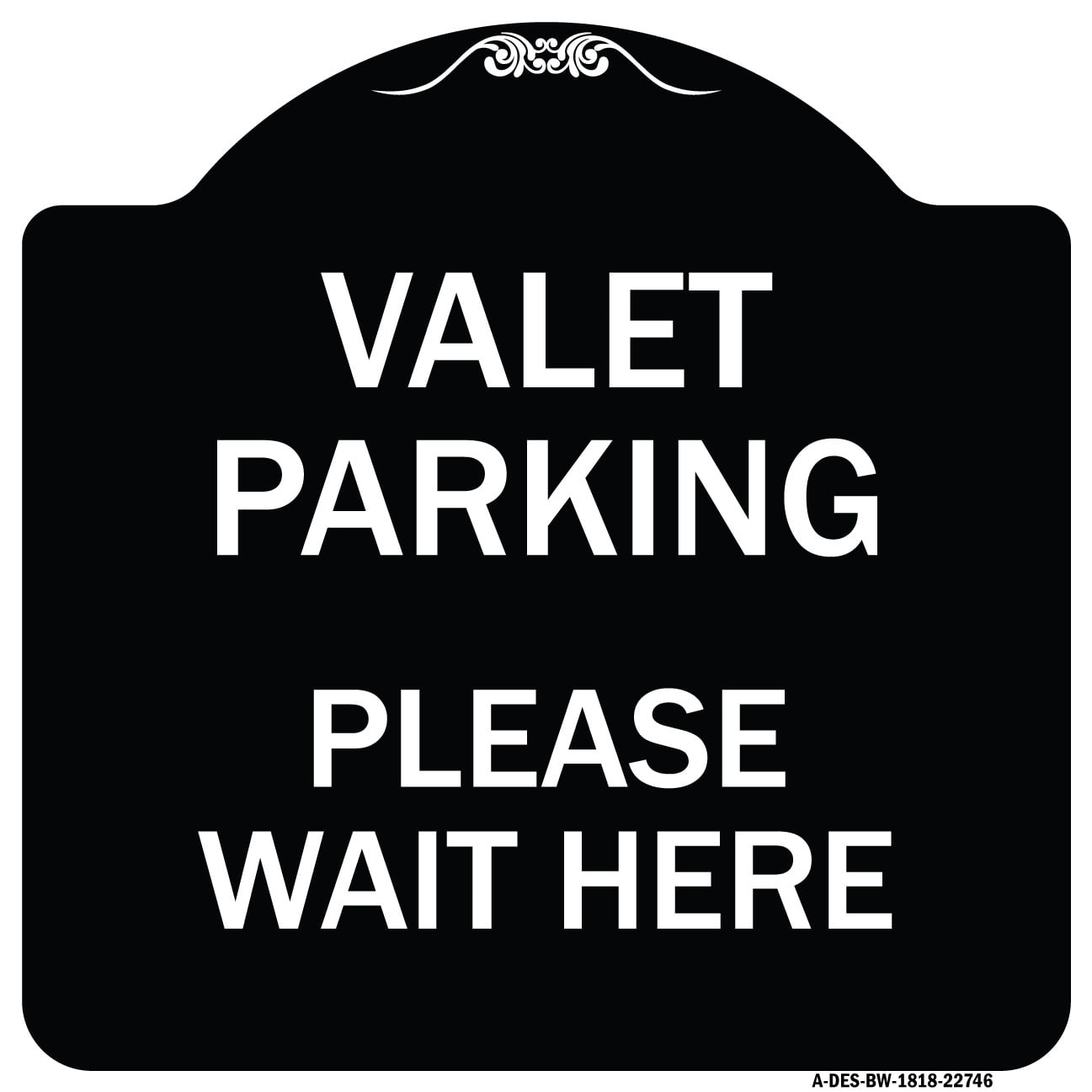 SignMission Designer Series Sign - Valet Parking Please Wait Here ...