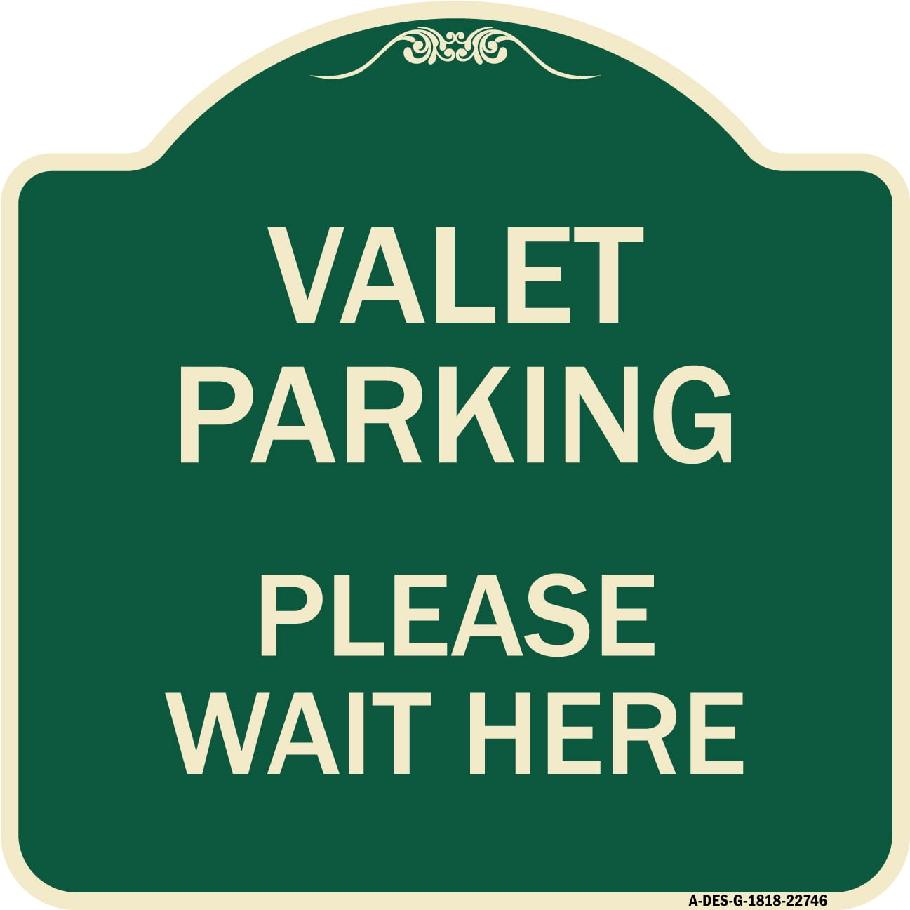 SignMission Designer Series Sign - Valet Parking Please Wait Here ...